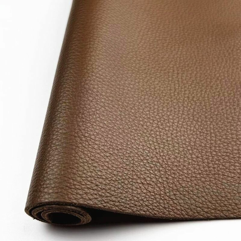Верхний слой из натуральной кожи коровы, коричневая кожа с текстурой личи, обивка для дивана, прикроватная ткань, ручная работа, DIY