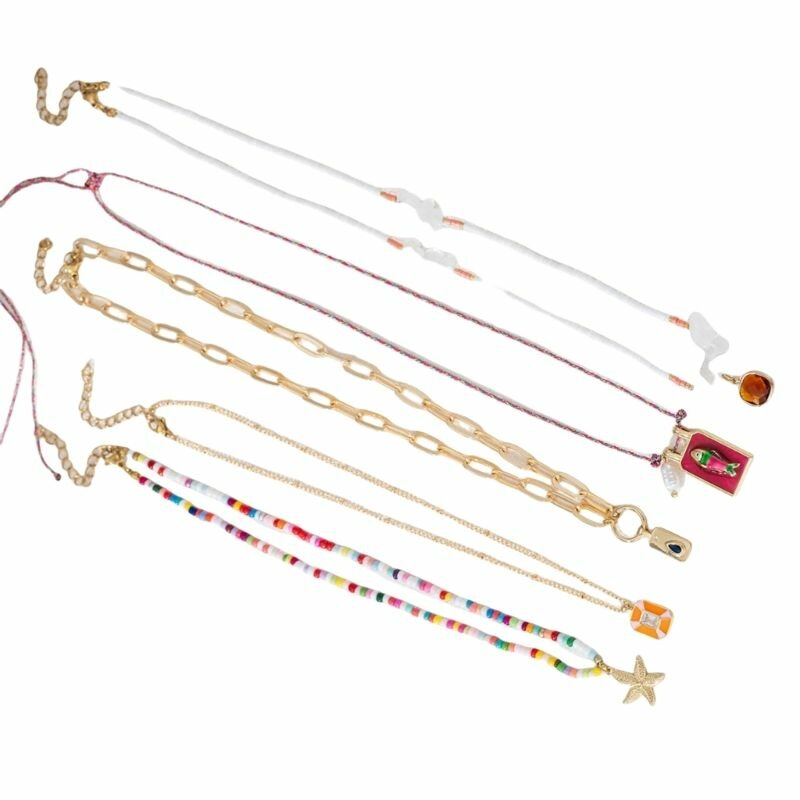 Набор из 5 предметов, красочное ожерелье ручной работы бисера ocean series