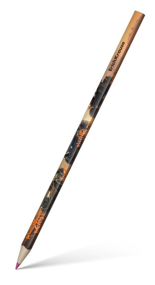 Набор карандашей Erich Krause пластиковые, 12 цветов, "Road Beast", трёхгранные, пэт-бокс (62932)