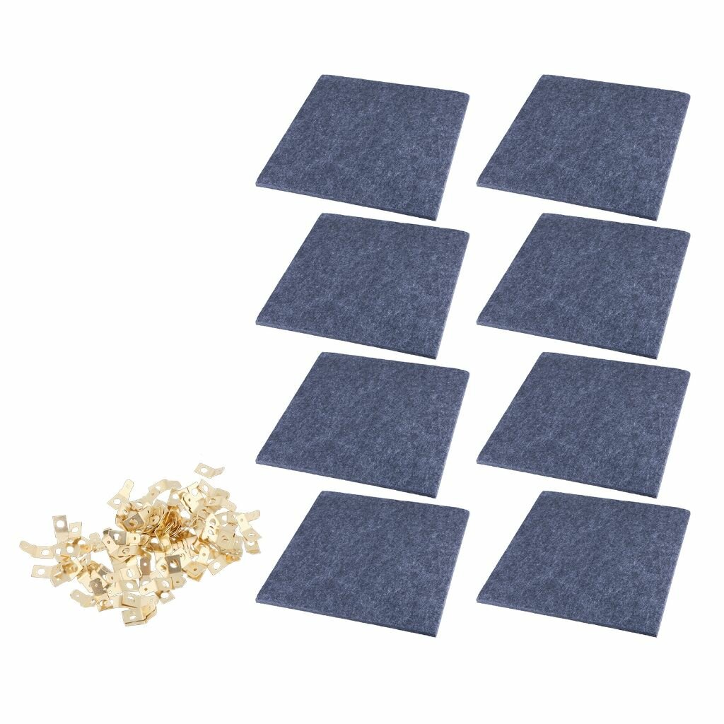 8 упаковок квадратных фетровых пробковых досок, плитка размером 11,8 x дюйма для отделки стен с 120 канцелярскими кнопками и клейкой лентой офиса дома