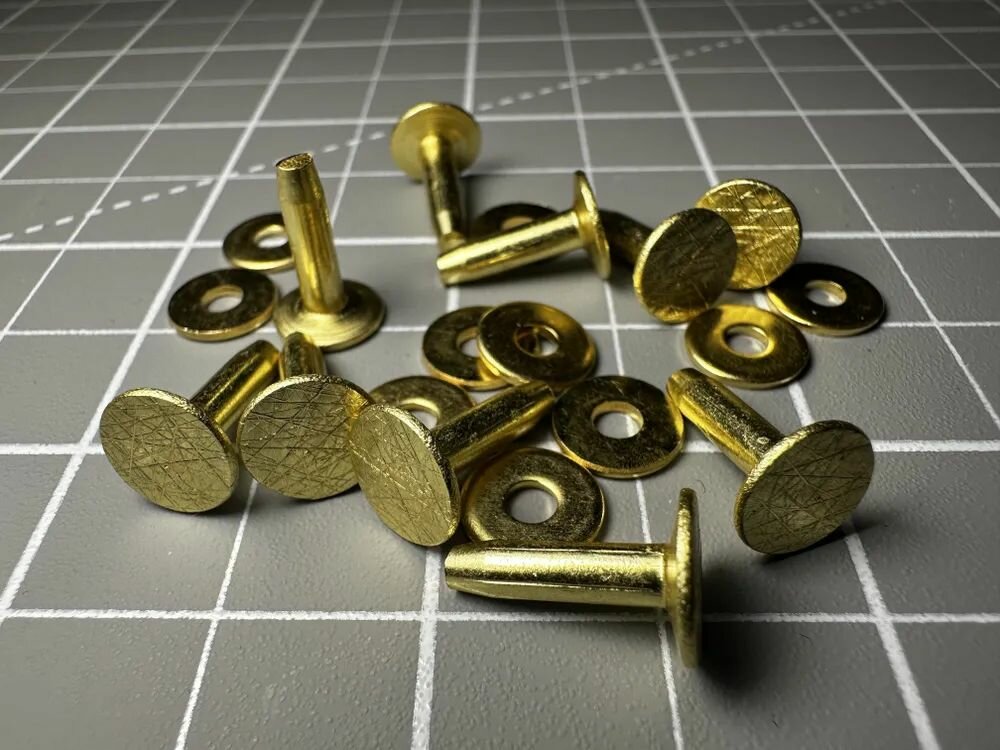 Медные заклепки для кожи 99 мм, с шайбой и шляпкой 9 мм набор 10 шт для ремонта обуви, сумок и аксессуаров, прочные декоративные крепления