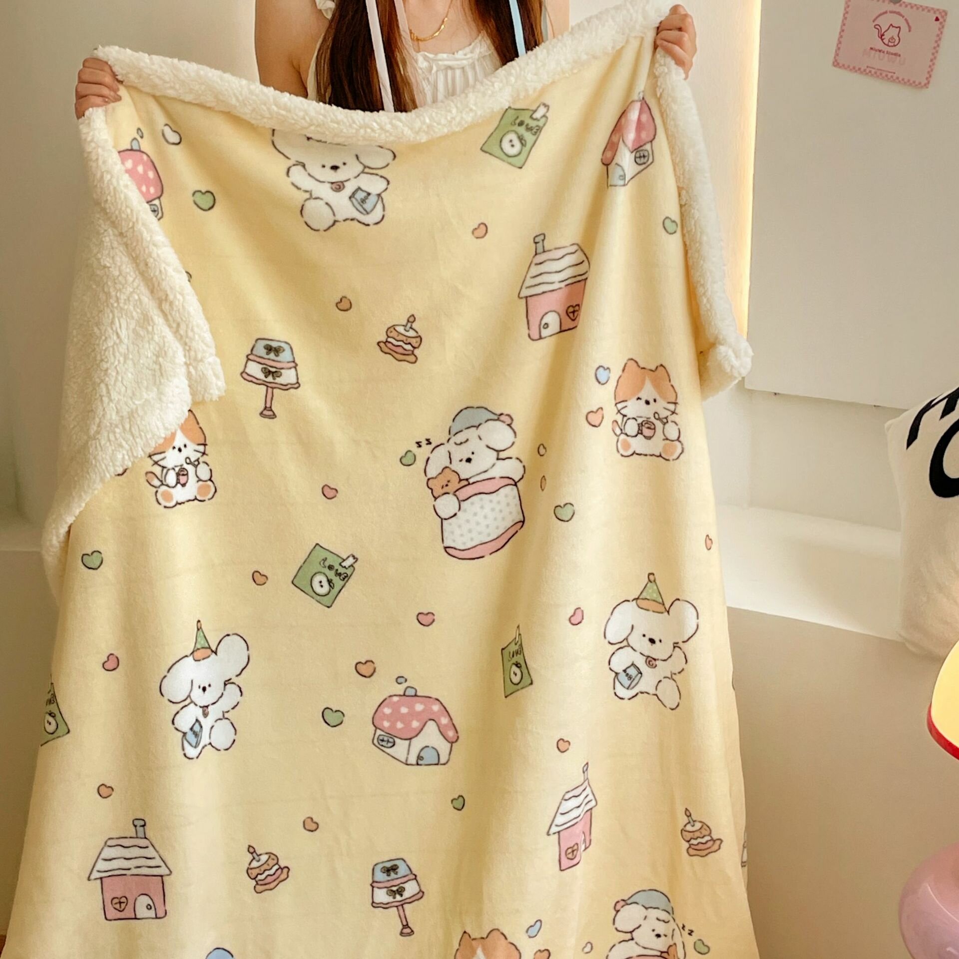 Зимнее одеяло класса А, офисное одеяло для сна, одеяло-шаль, толстое одеяло, бархатное диванное одеяло из овечьего молока