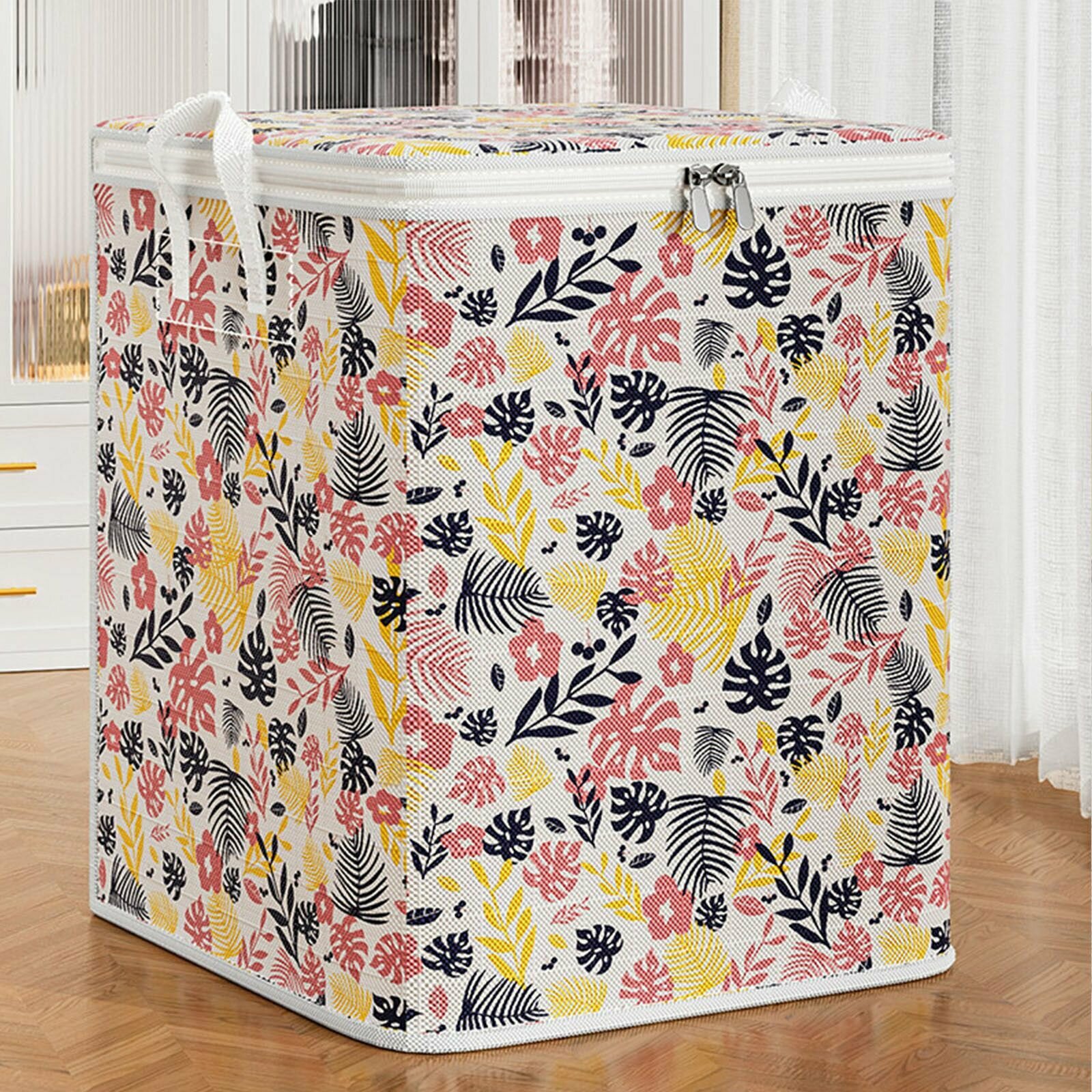Коробки для хранения с крышкой тканевые на молнии 50 x 40 x 50 см, 100 л, Кофр для хранения одежды / Тканевые коробки или ящики для вещей, контейнер, корзина, 1 шт