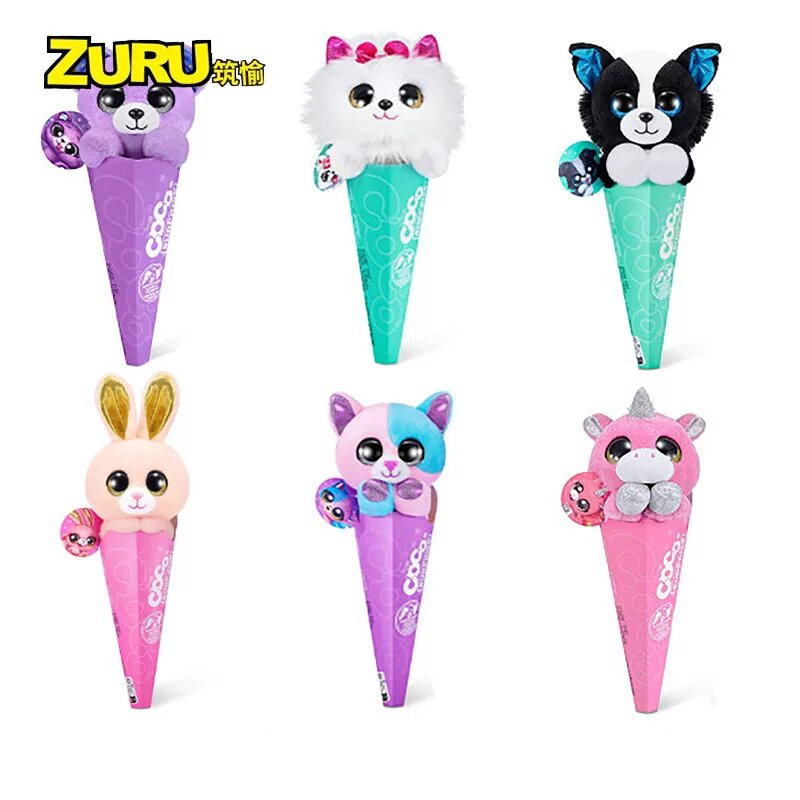 Мягкая игрушка-единорог ZURU Ice Cream Cone Big-Eyed Cute COCO, маленькая кукла-сюрприз в закрытой коробке, подарок на