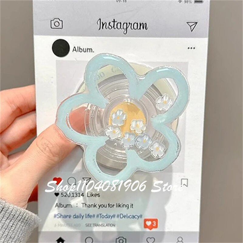 Корейский милый забавный магнитный держатель для телефона с цветком, подставка для телефона GripTok Grip Tok, поддержка iPhone Magsafe, аксессуары Smart Tok