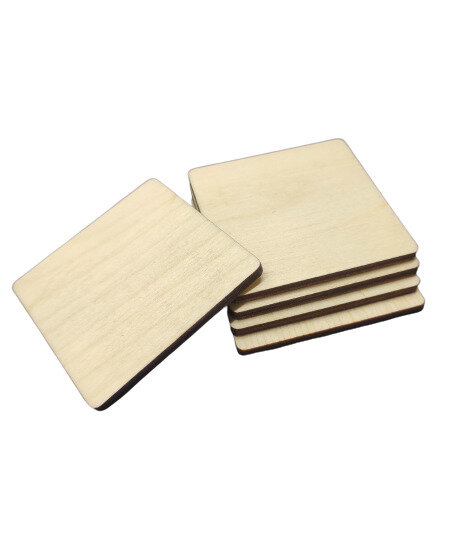 Заготовки из фанеры. Квадратные. 10 х 10 см. Заготовки для творчества из дерева. Заготовки из дерева. Деревянные заготовки. Комплект 5 шт.