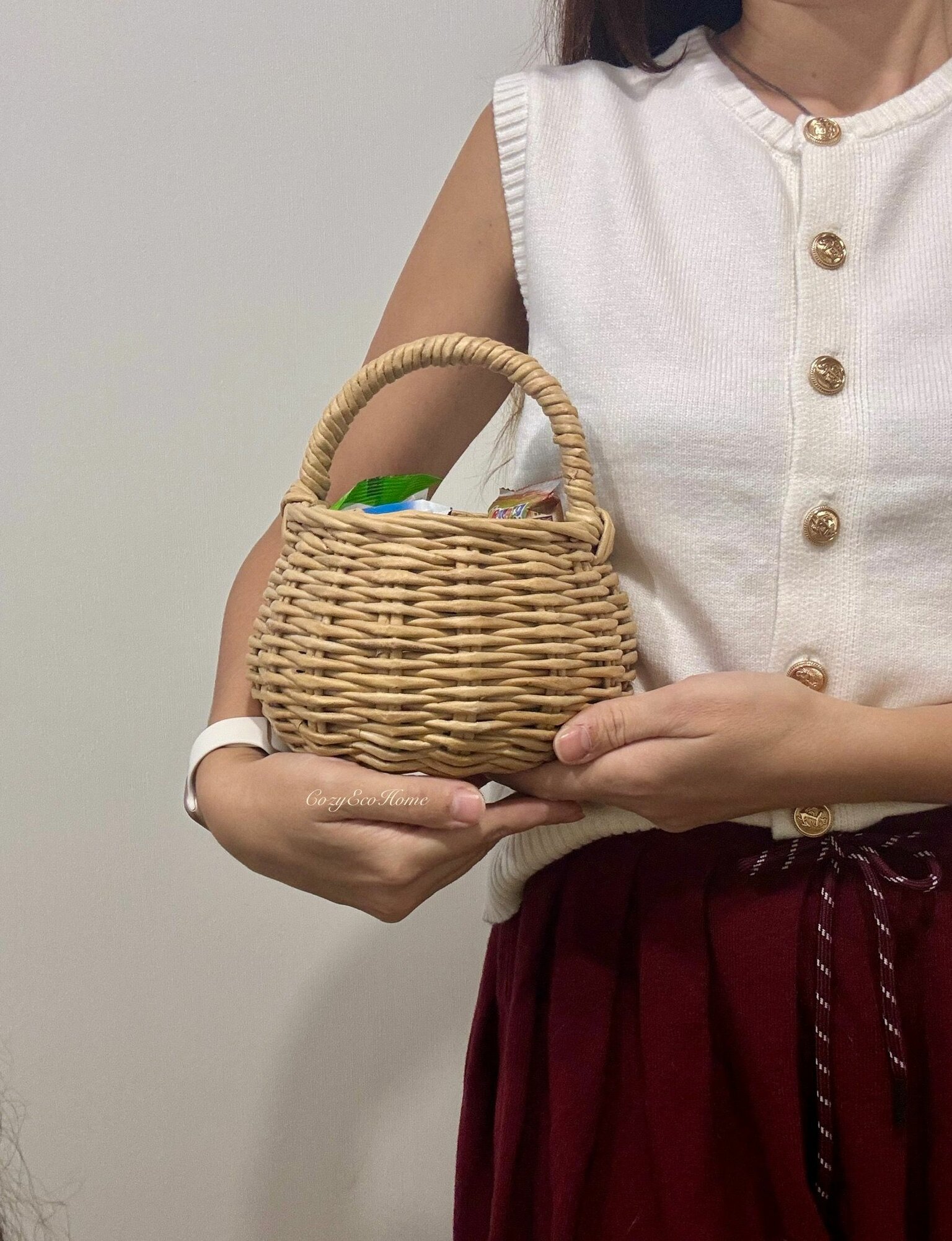 Плетеная корзинка для хранения мелочей, конфетница, корзина на Пасху