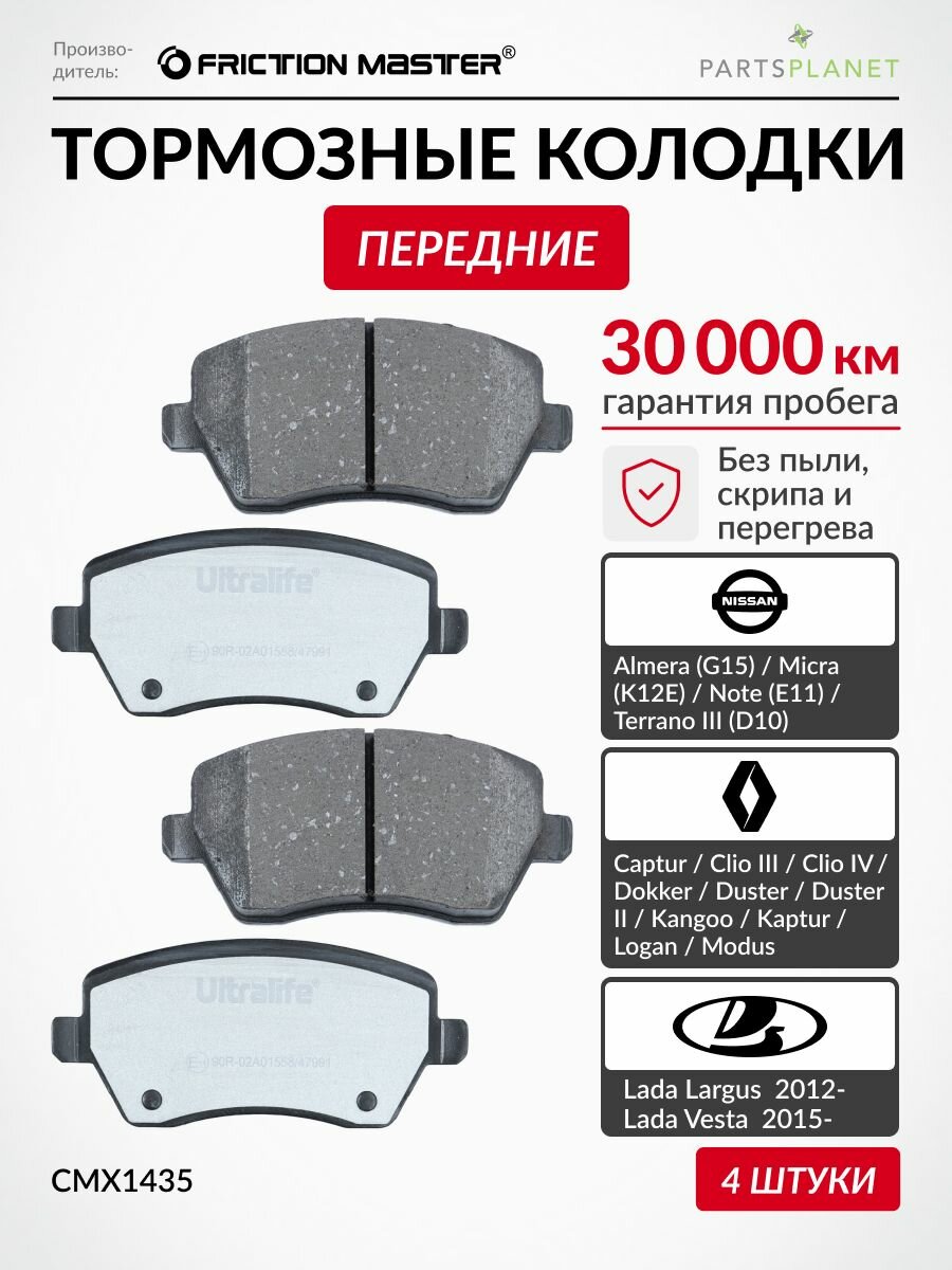 Тормозные колодки передние на Ваз Лада Ларгус, Веста, Рено Клио
