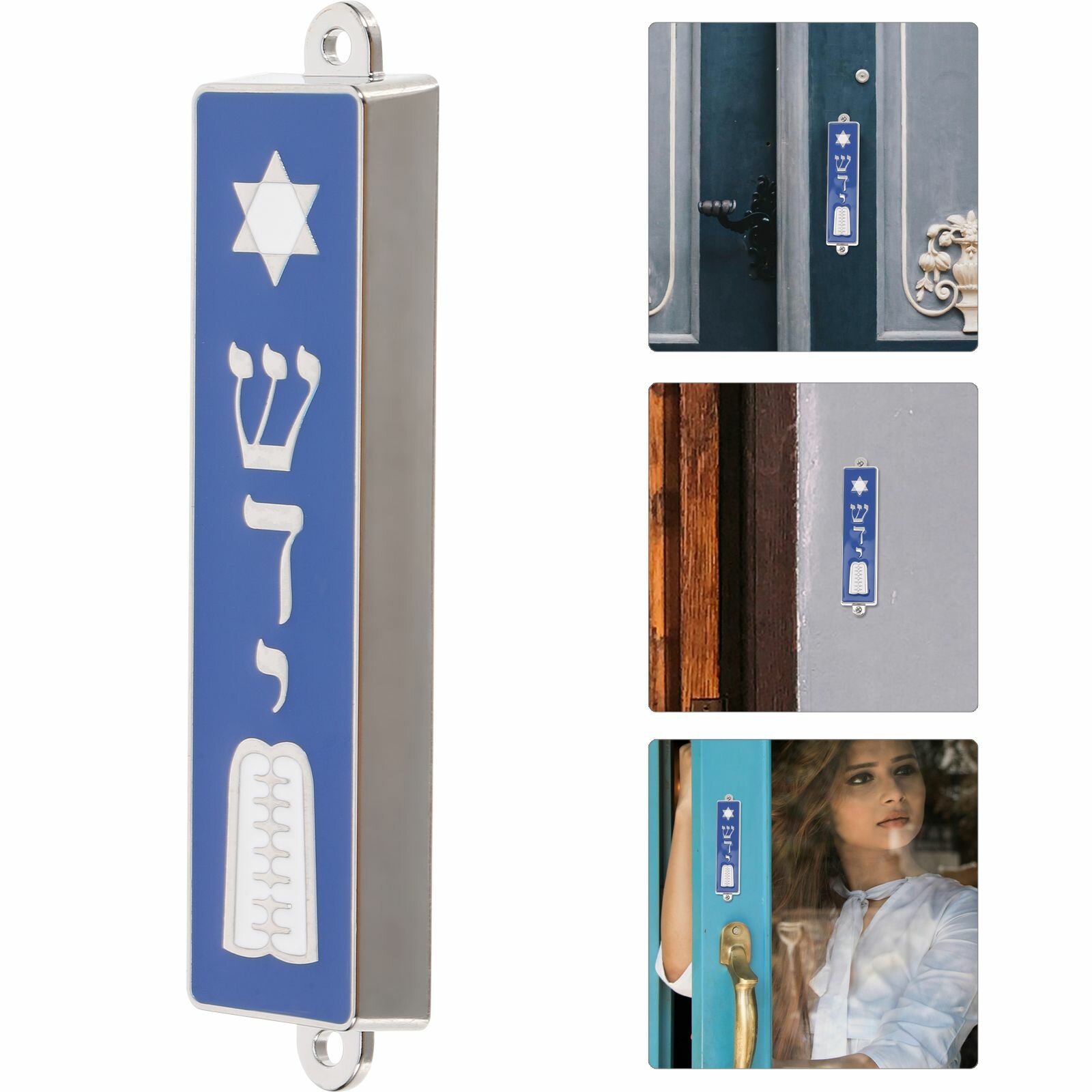 Еврейская мезуза для двери, Хэллоуинские мезузы, декор для дверного косяка с свитками и геометрическими украшениями