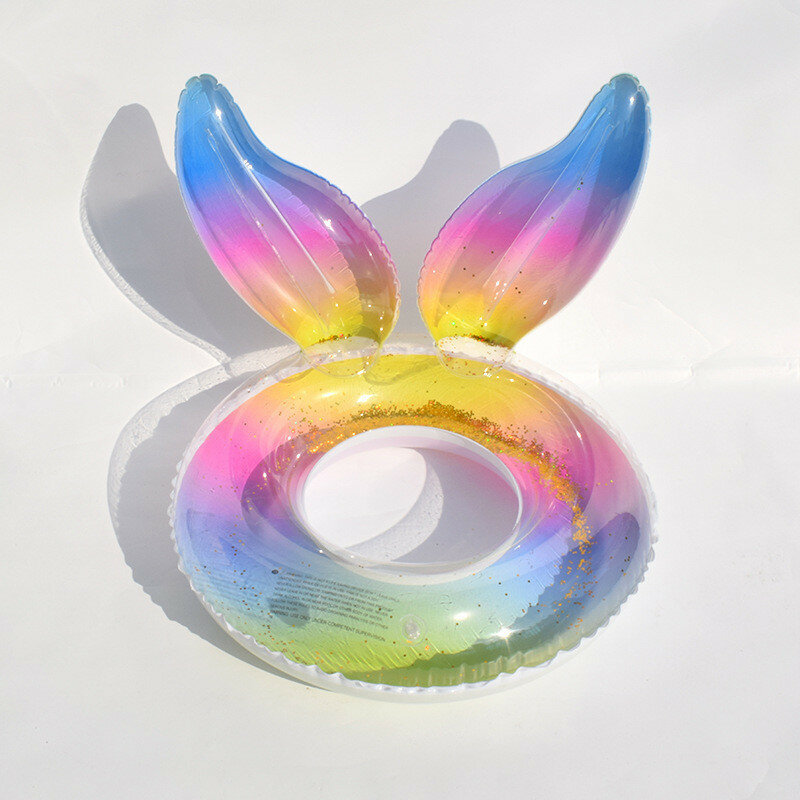 Плавательный круг stock ins adult inflatable glitter wings swimming ring rainbow crown float, крылья 58 см, радуга