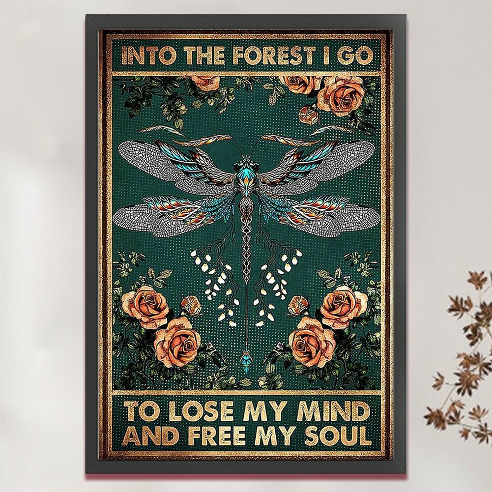 Набор для вышивания крестом Стрекоза, 11CT хлопковая канва с принтом, 50x70 см