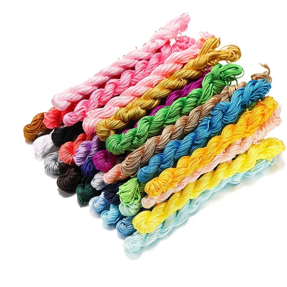 Нейлоновый шнур 1.5 мм, шнур с китайским узлом, нейлоновая нить, для плетения колье, браслета, бус, поделок своими руками, 12 м