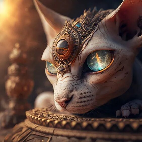 Алмазная Мозаика "сфинкс, Кот" 40*50 См, Безрамная, Идеальна Для Дома, Украшения, Подарков.