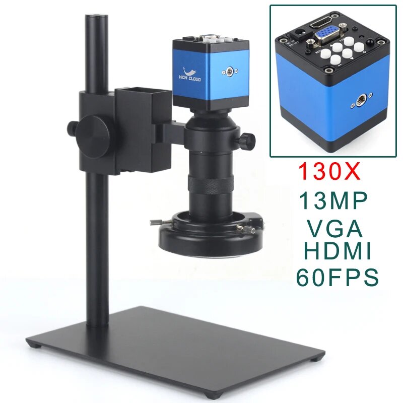 Видеомикроскоп 130X 13MP HDMI VGA 60FPS