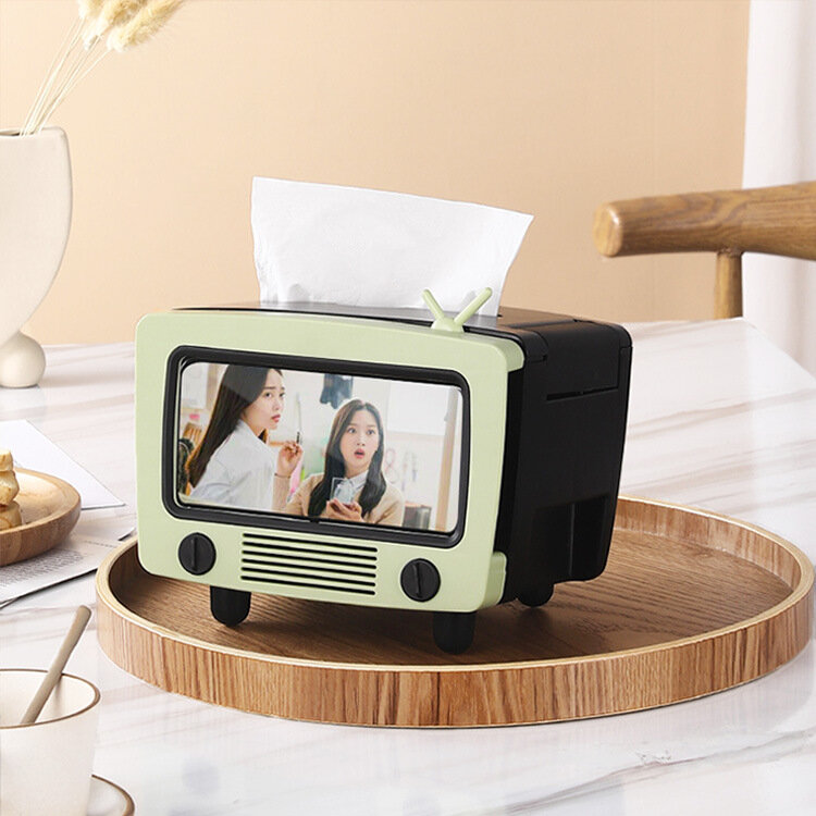 Коробка для салфеток для телевизора, хранение в гостиной, настольный пластиковый держатель для телефона, многофункциональная коробка для салфеток, креативная для дома
