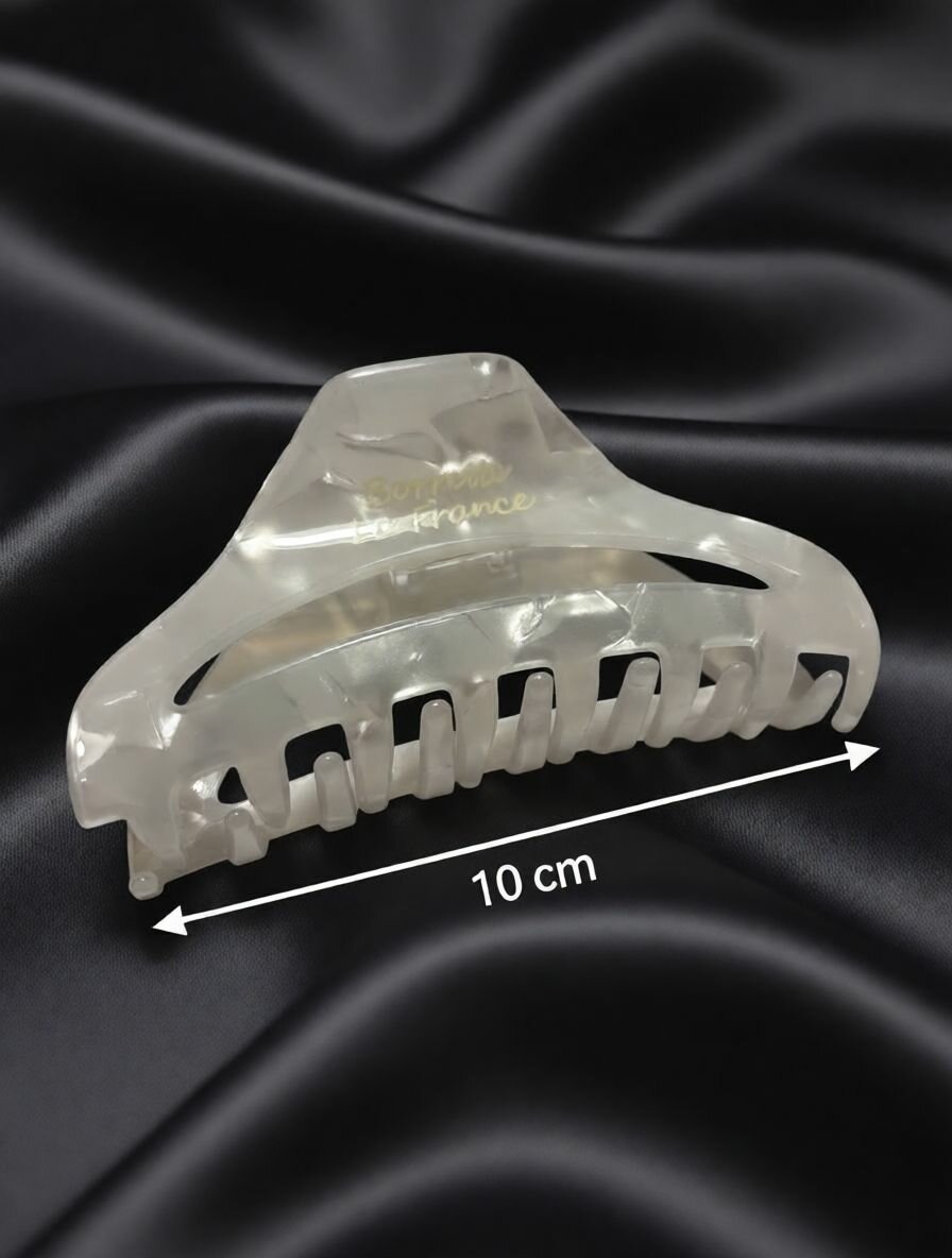 Краб для волос глянцевый 10 см, заколка женская для фиксации густых волос, большой зажим из качественного пластика с металлической пружиной