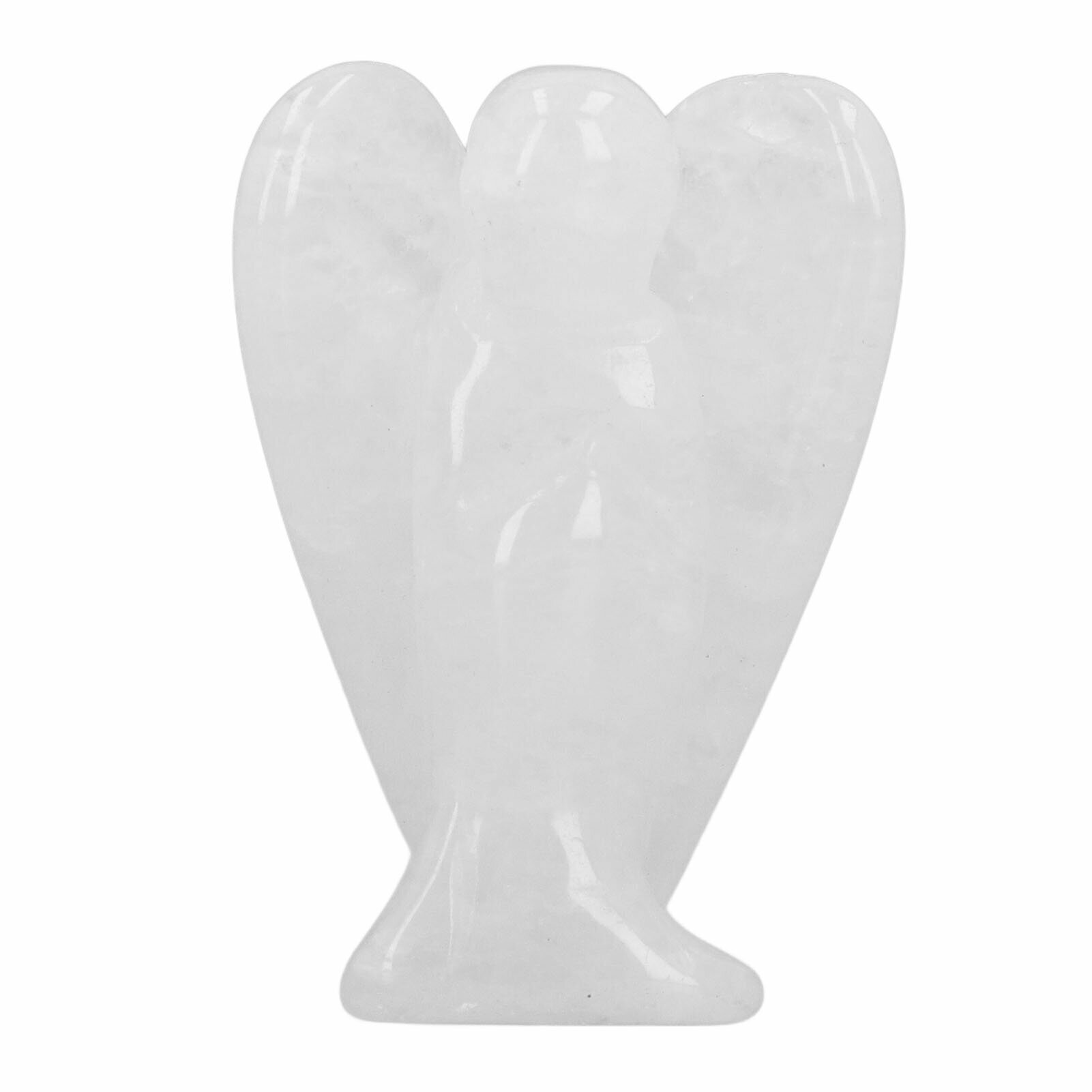 Хрустальная фигурка ангела, 2-дюймовая статуя ангела-хранителя, успокаивающее настроение, карманный лечебный камень, белый кристалл