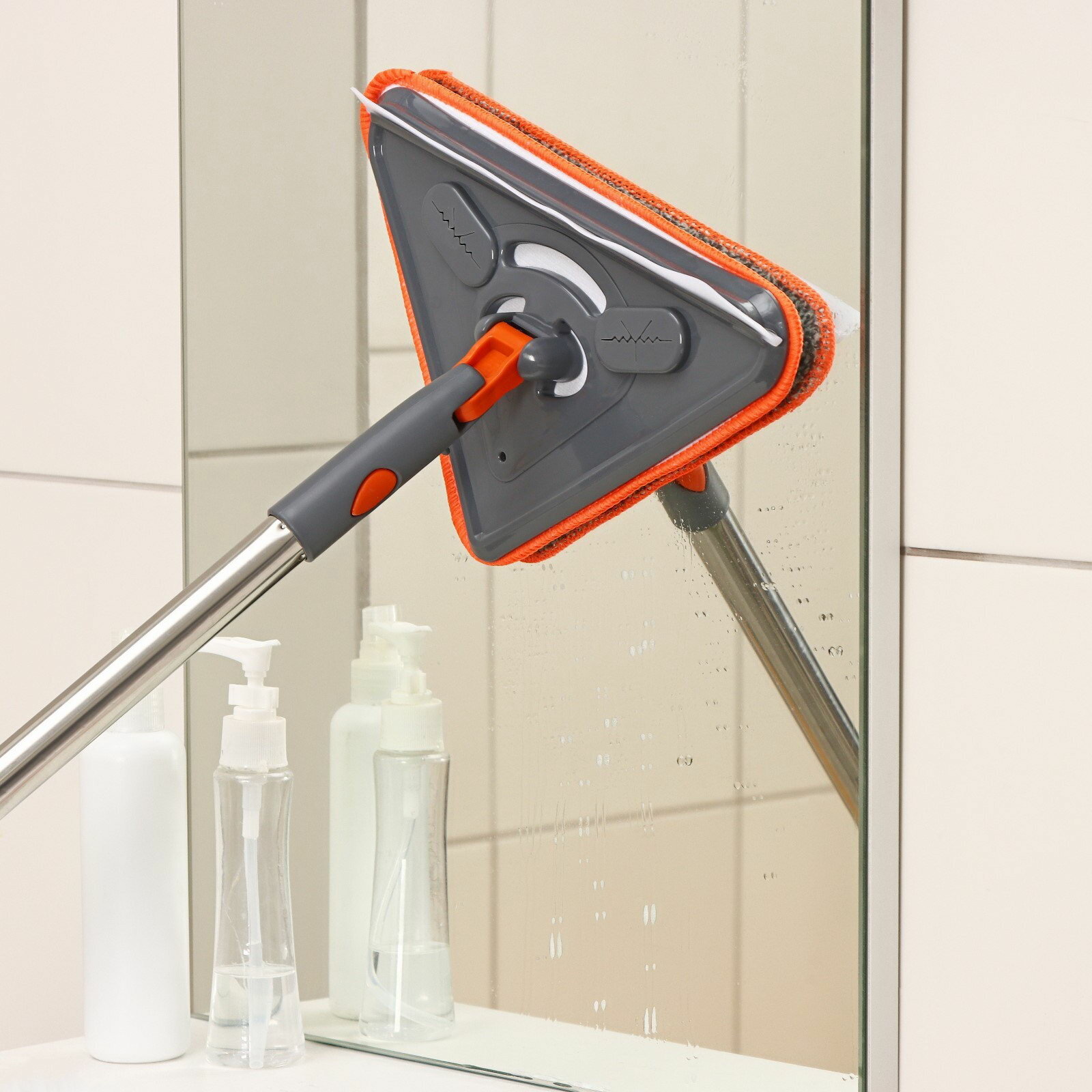 Щётка для окон Raccoon, фигурная, телескопическая стальная ручка 80