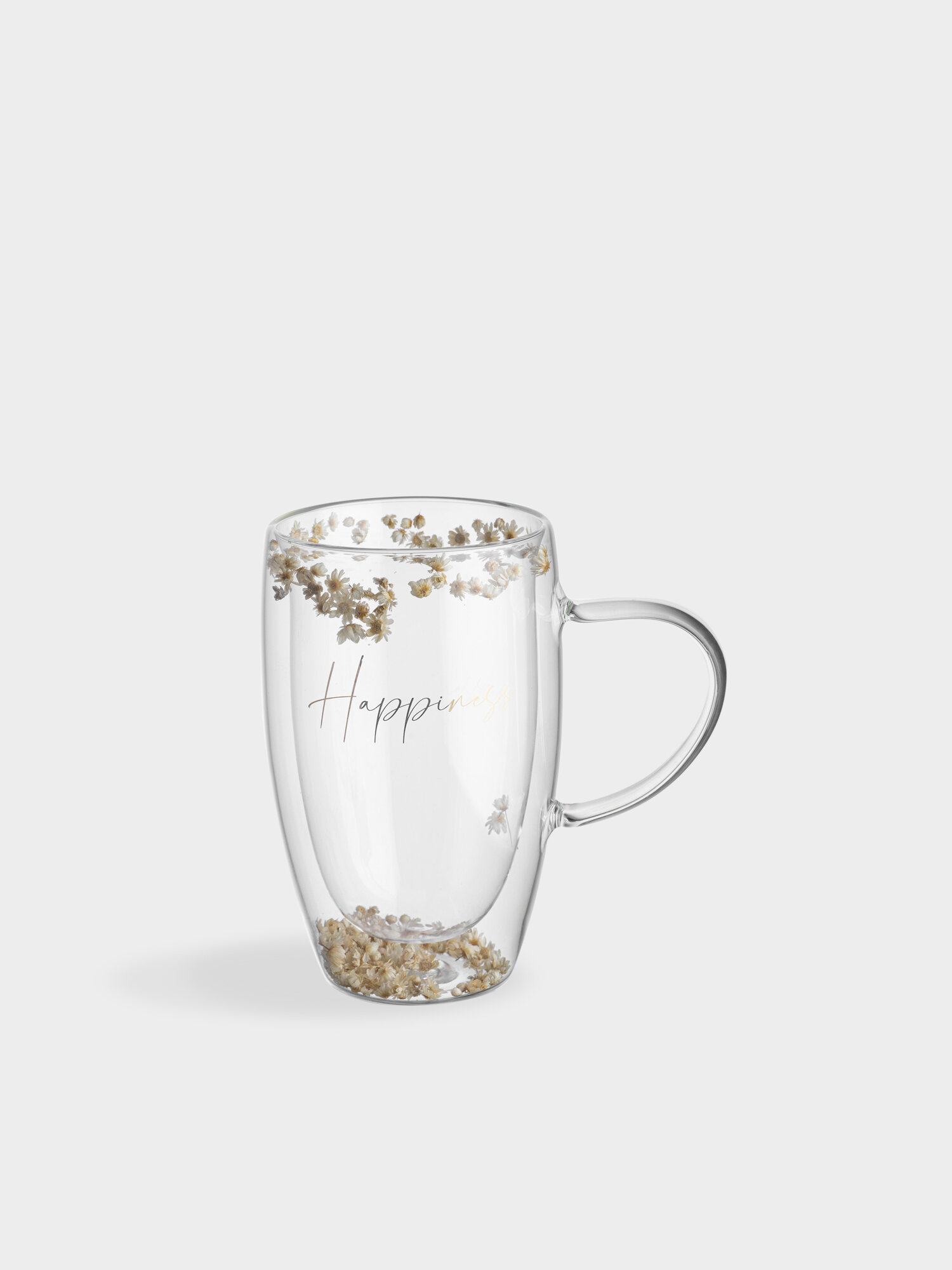 Кружка, 440 мл, стекло Б, с сухоцветами внутри, Цветы, Air decor, Kuchenland