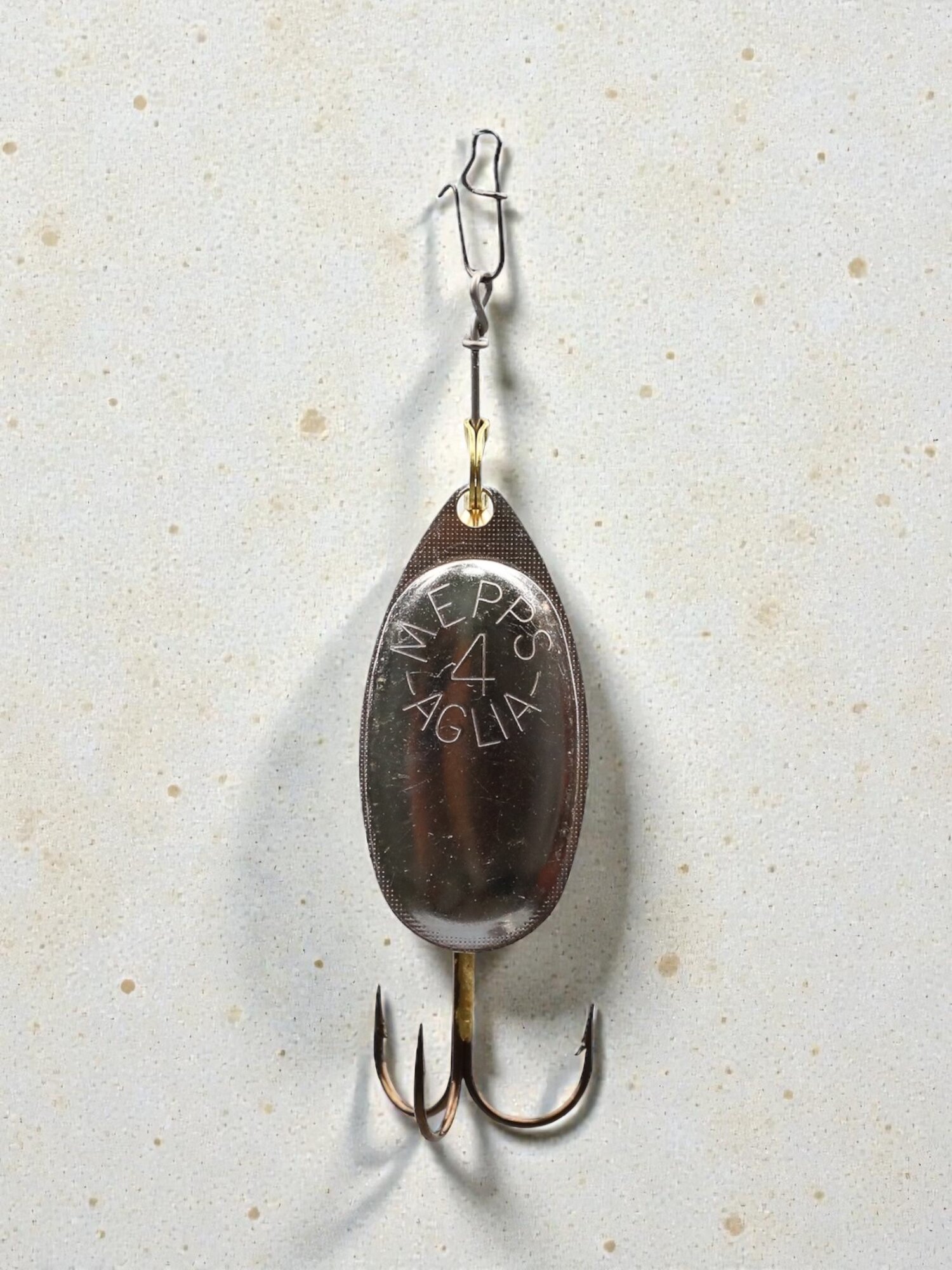 Блесна Mepps AGLIA AG №4 вращающаяся, для хищника, золотистая