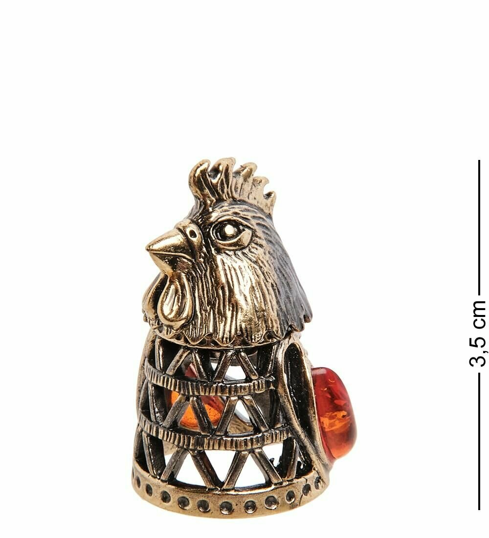 Наперсток из янтаря и латуни "Петушок" A2163610 Народные промыслы, Латунь, янтарь