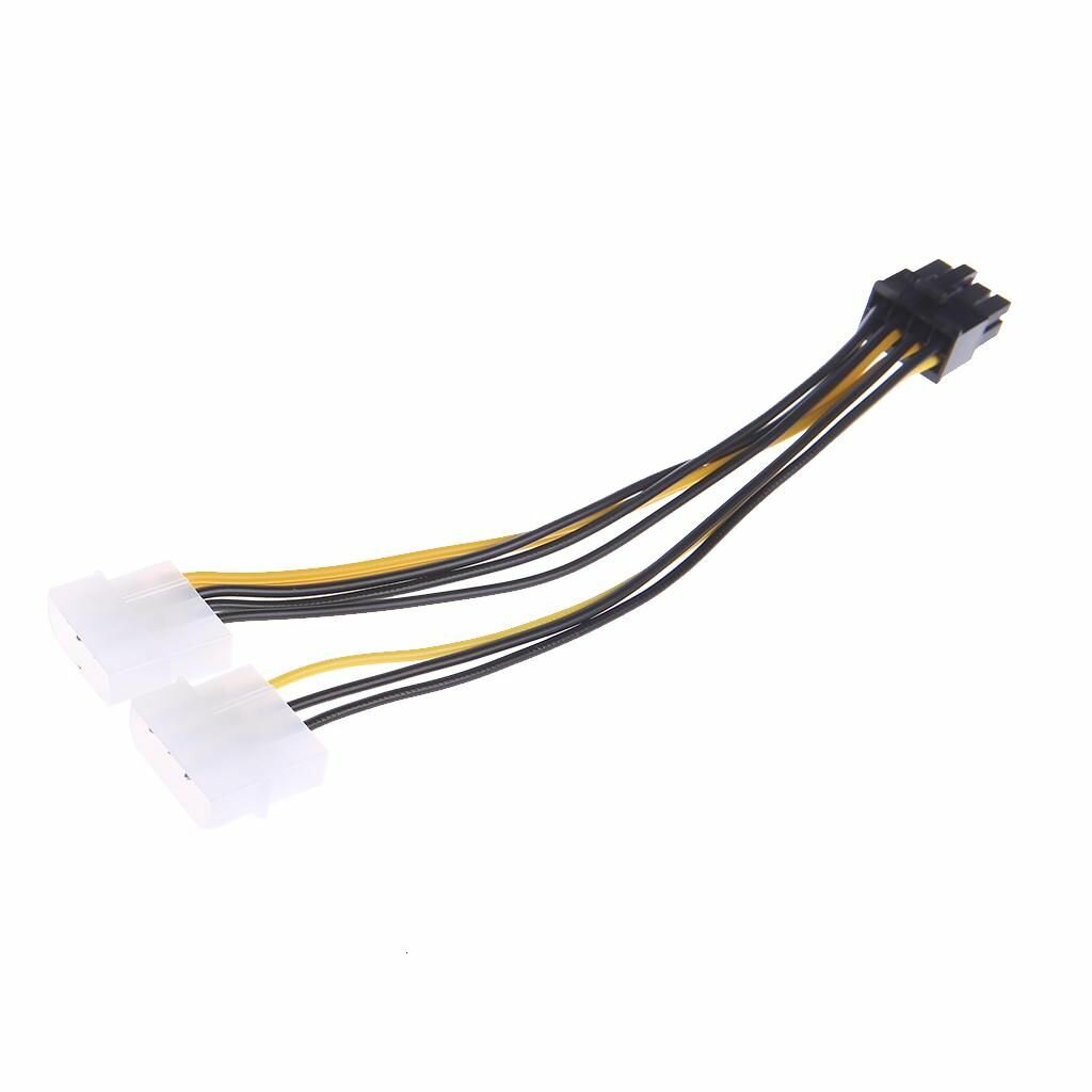 Кабель питания Molex-PCIe, двойной 4pin-8pin, Черный