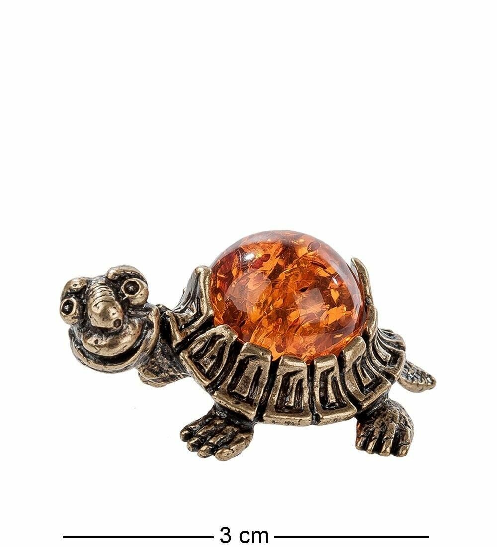 Фигурка Черепашка (латунь, янтарь) A1965378 Народные промыслы, бронзовый