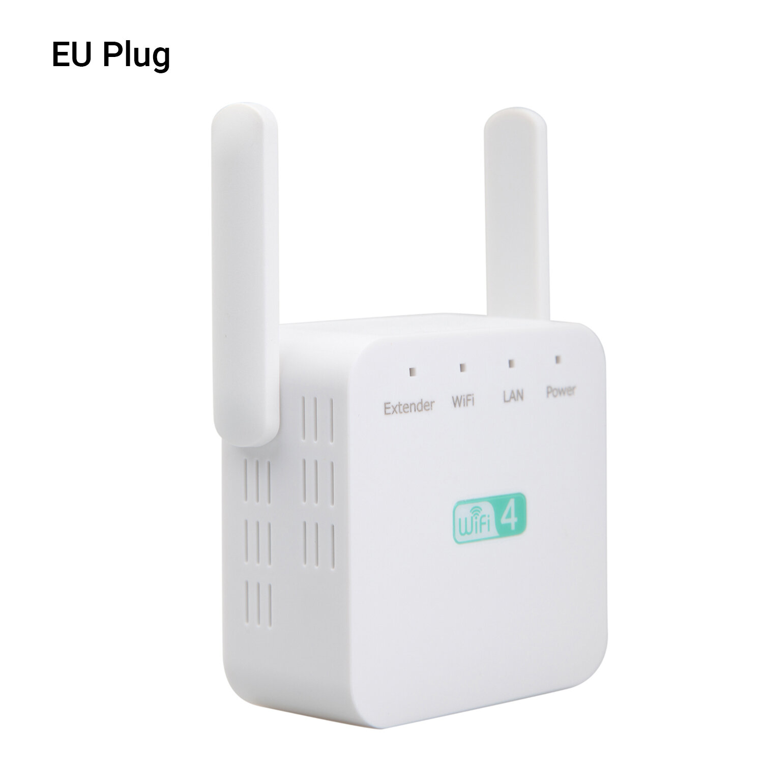 Wireless Repeater WiFi Internet Signal Enhancer Amplifier Booster WiFi Range Extender с Двумя Внешними Антеннами 300Mbps Широкая Совместимость Вилка Евро, Материал ABS, Чипсет Realtek RTL8196E, Диапазон Частот 2.4-2.4835GHz, Мощность Передачи 20dBm,