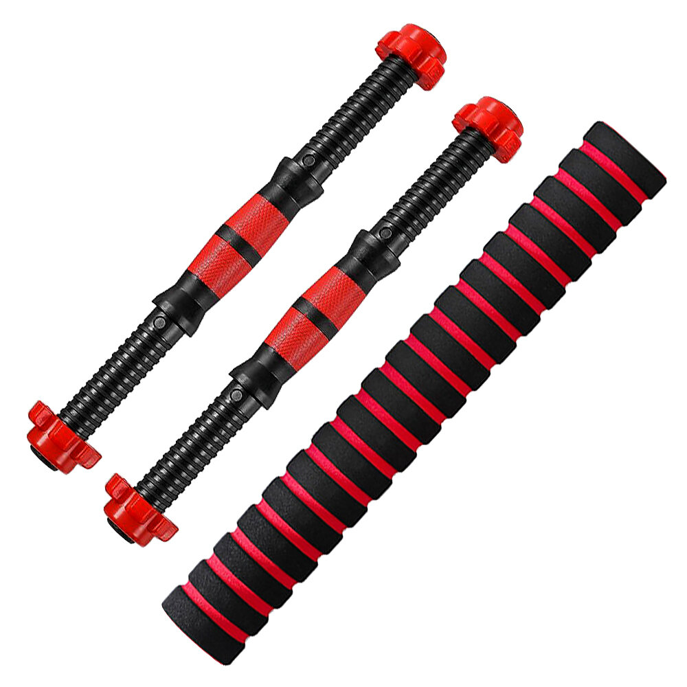 Набор резьбовых ручек для гантелей и удлиннительных штанг, регулируемых ручек для гантелей для подъемов веса, домашней гимнастики, фитнеса и упражнений, длина гантельной штанги: 35см / 40см / 50см (по выбору), материал: Железо + Пластик + Пена,