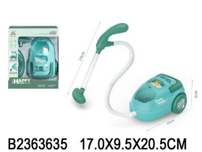 Игрушка "Пылесос" детский, со световыми и звуковыми эффектами, бирюзово-зелёный, 17×9,5×20,5 см