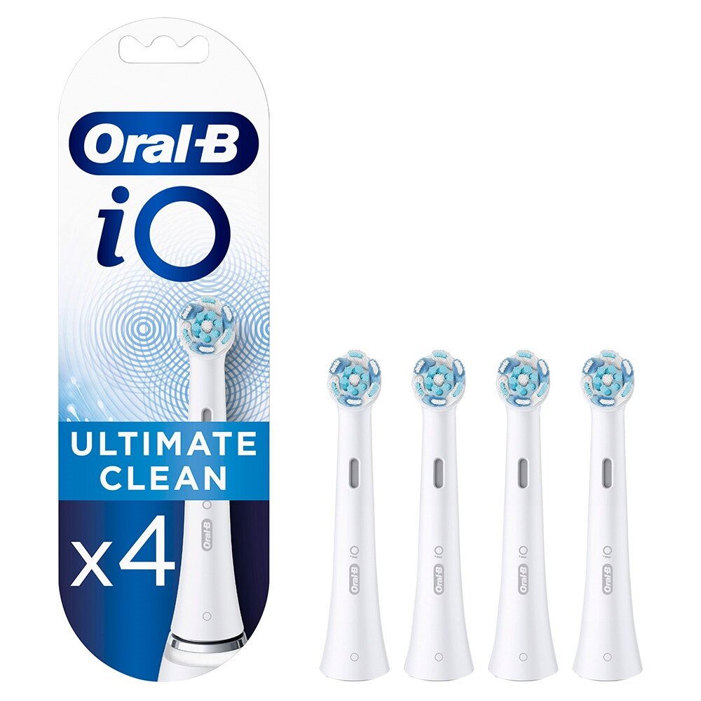 Насадки для электрической зубной щетки для взрослых - iO Ultimate Clean, белые, 4 шт, с перекрестными щетинками.
