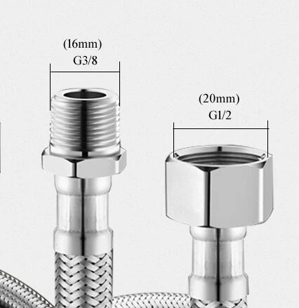 Шланг для смесителя Zelsaide из нержавеющей стали, 50 см, G3/8