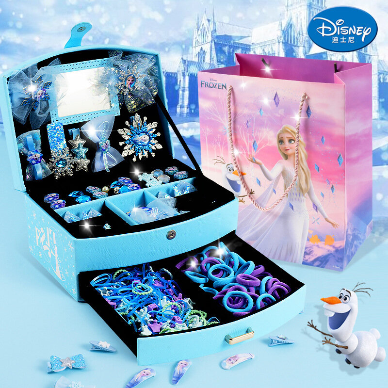 Набор ювелирных коробок Disney Frozen, подарок принцессы Эльзы, аксессуары для волос для девочек, игрушки, праздничные подарки для девочек