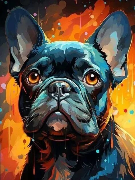 Алмазная Картина "Французский Бульдог" 40х50 См Алмазная Вышивка / Картина Стразами Подарков