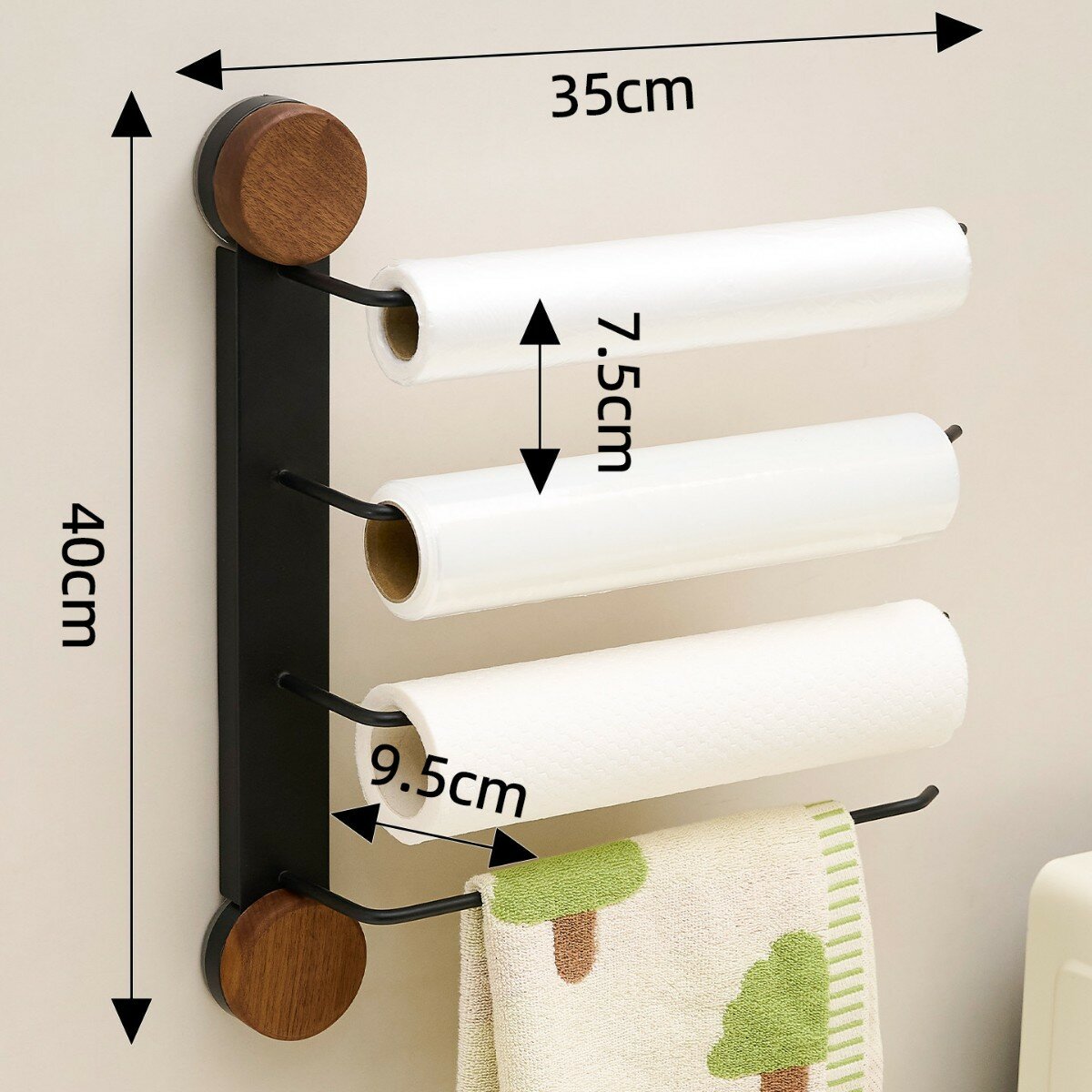 Держатель для пищевой пленки с присоской, без сверления, стойка для хранения рулонной бумаги, кухонный домашний ленивый вешалка для хранения ткани