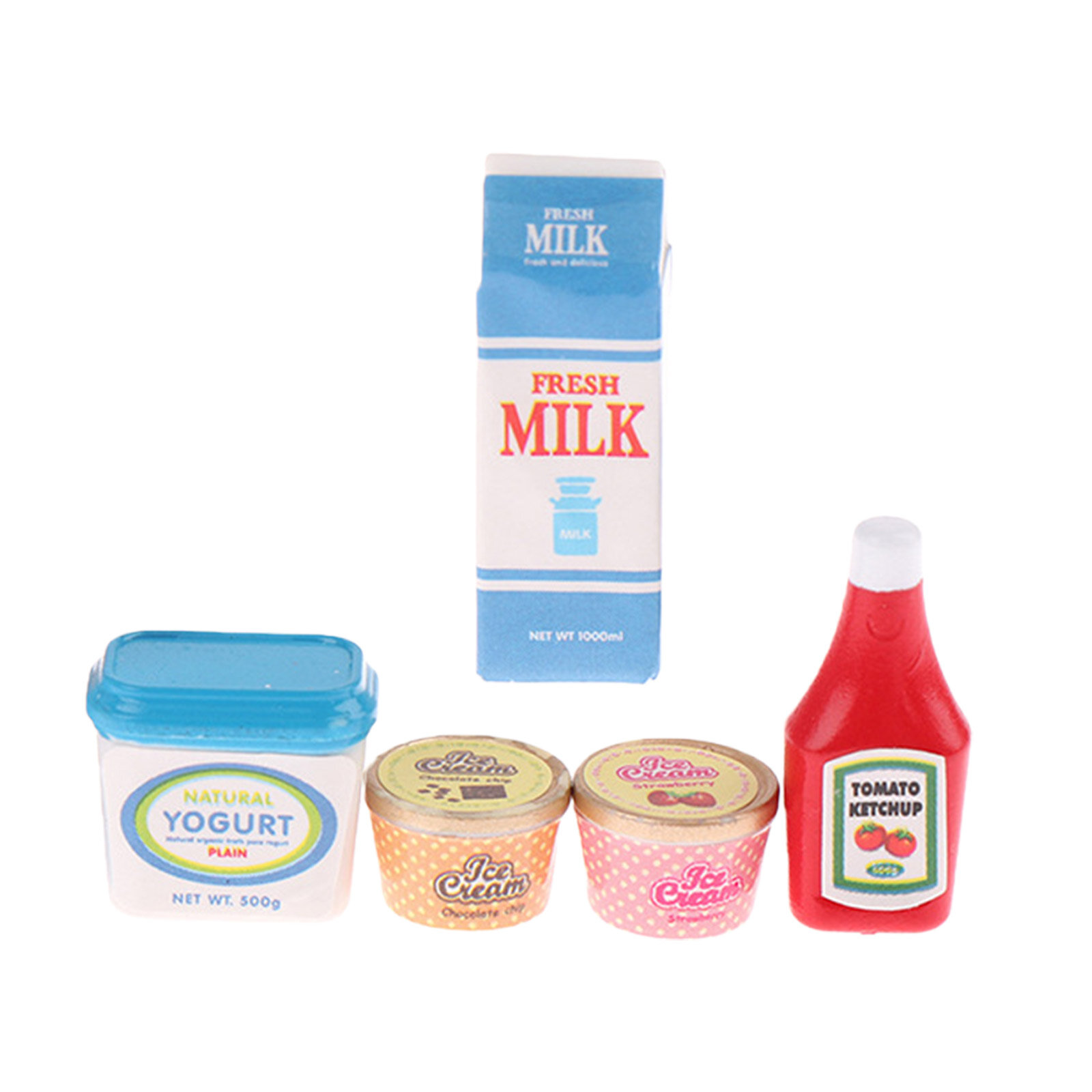 Миниатюрный набор еды 5 предметов для кухни кукольного домика