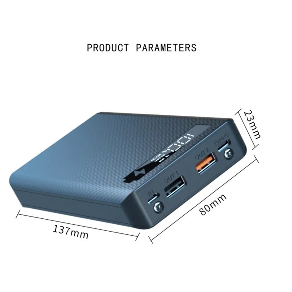 O4(N W O M) 6X18650 Зарядное устройство совместим с аккумулятора Power Bank Case 18650 зарядки мобильного телефона, стандартная зарядка, черный