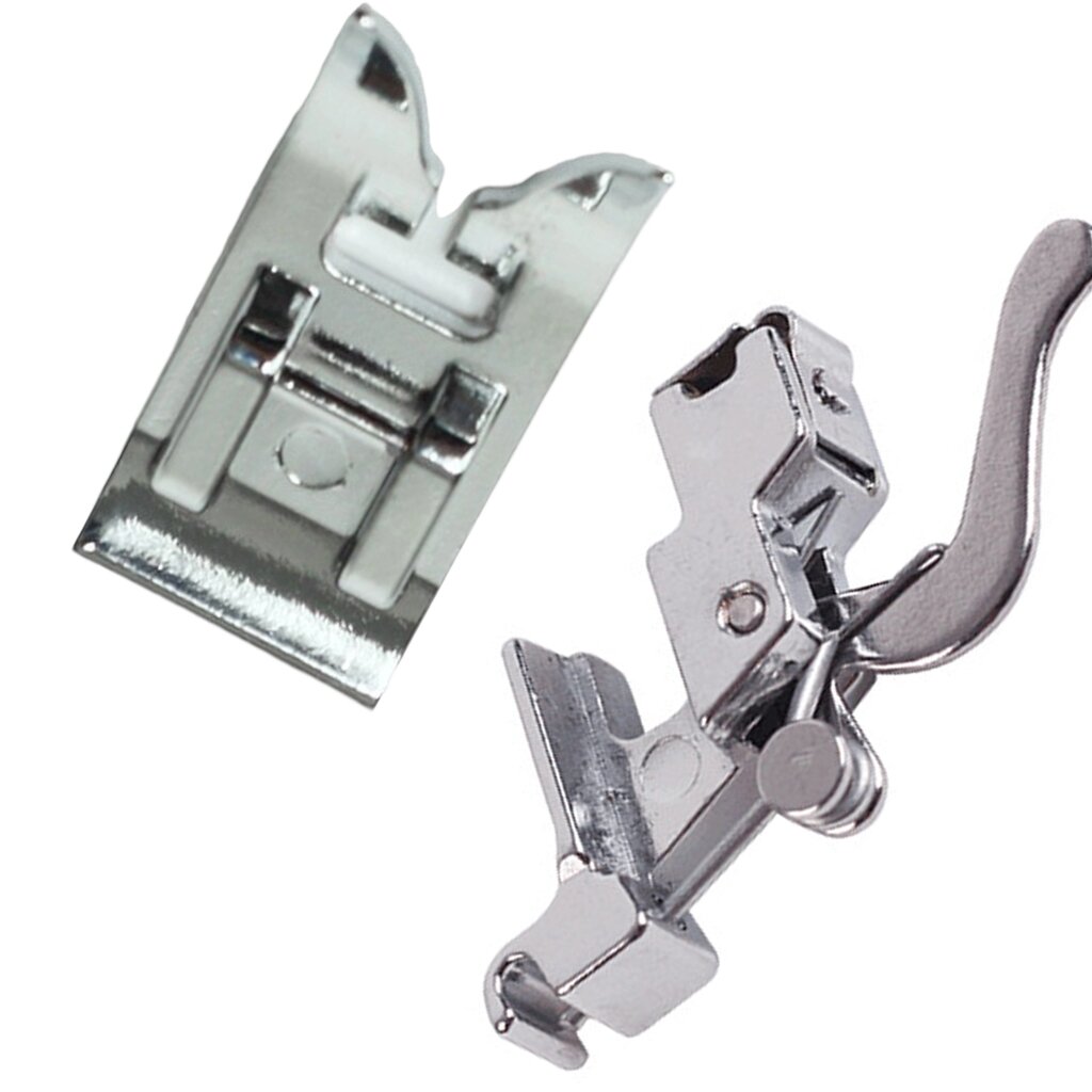 Комплект из 2 Металлических Прижимных Лапок для Квилтинга и Адаптеров с Низкими Хвостовиками для Аксессуаров для Домашних Швейных Машин