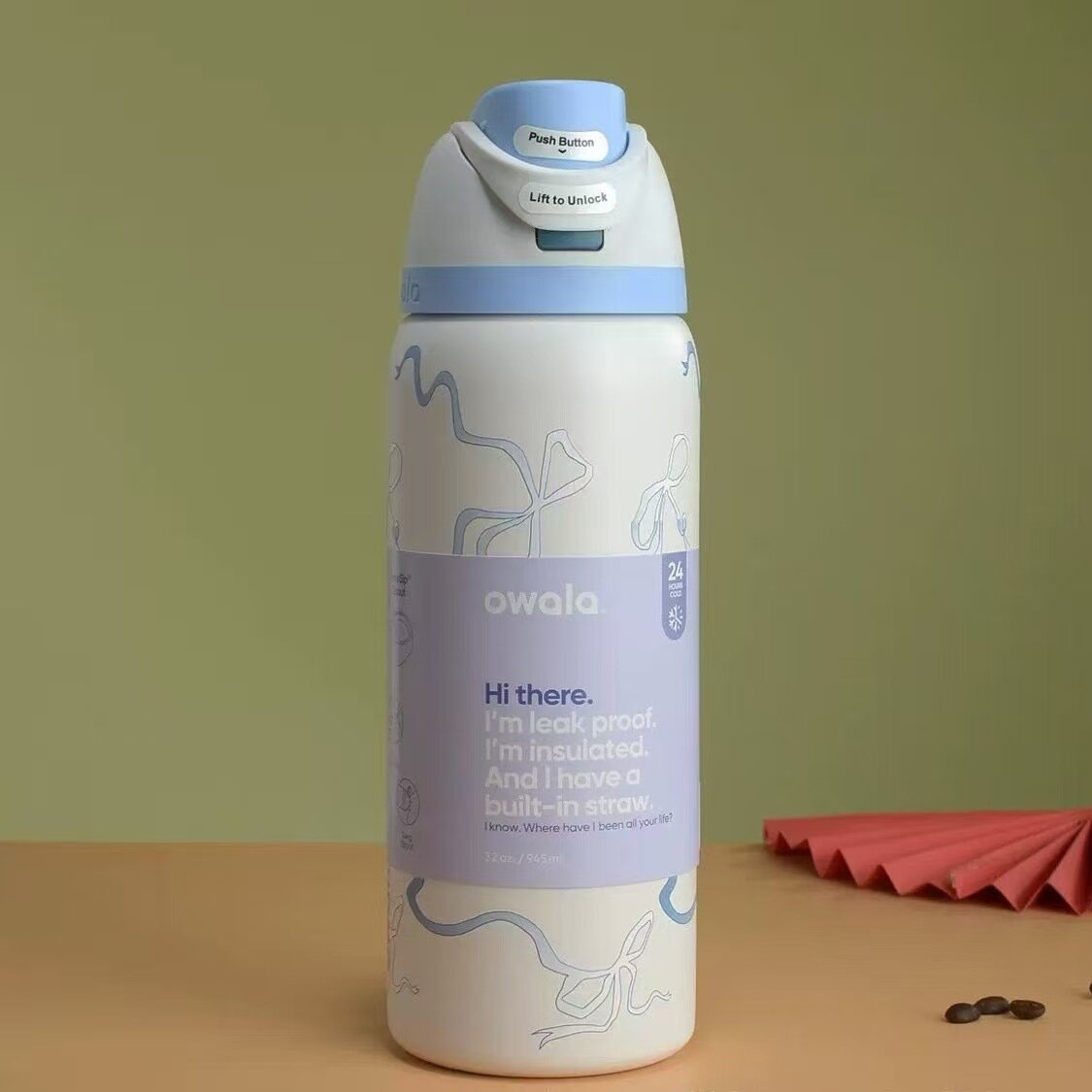 Новая бутылка для воды Owala Vacuum 32oz, спортивная бутылка из нержавеющей стали 304, изолированная кружка, портативная ручка, соломинка для улицы