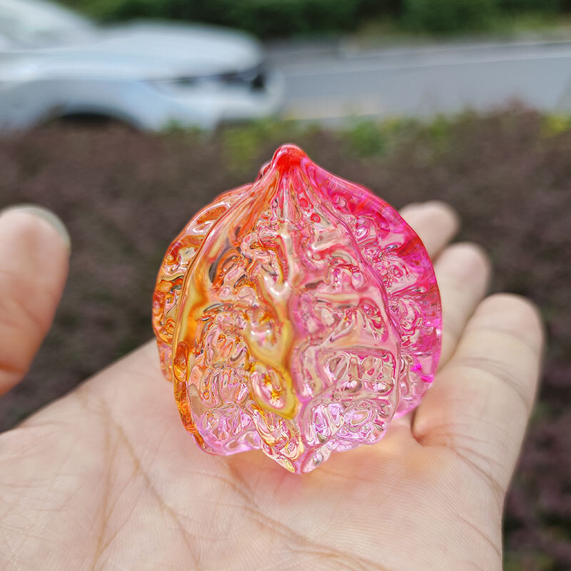 Цветной кристаллический ореховый орнамент, стеклянная ручная работа, ореховый фитнес-массажный гандбол, ручная игрушка, коллекция подарков