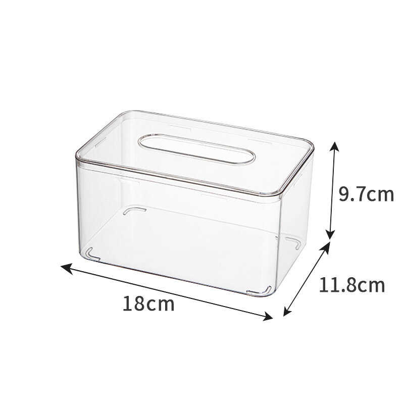 Простая коробка для салфеток, держатель для салфеток для гостиной и ванной, пластиковая прозрачная большая коробка для салфеток
