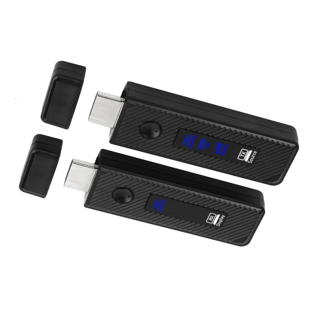 Беспроводной HDMI-удлинитель, передатчик и приемник, до 50 м, Черный