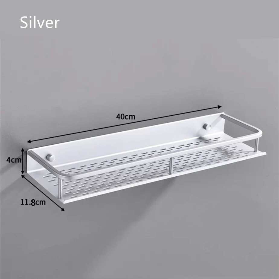 Серебряная алюминиевая полка для хранения в ванной и кухне, полка для туалетной косметики, органайзер для подвески с вешалками для полотенец