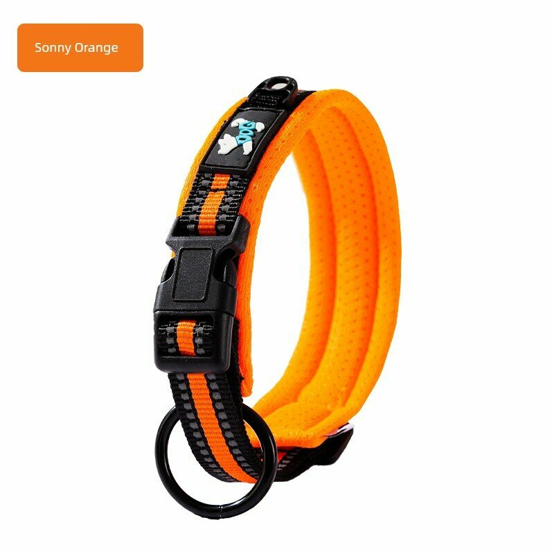 Солнечный оранжевый регулируемый ошейник для маленьких собак (7-13 фунтов) размер XS