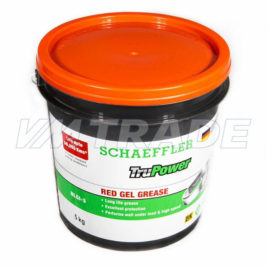 Смазка для подшипников SCHAEFFLER RED GEL GREASE NLGl-3 водостойкая 50000 км красная 5 кг