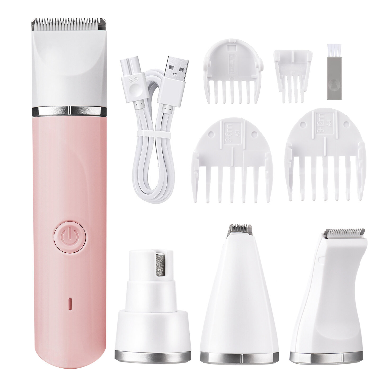 Набор Для Груминга Собак: 4 Насадки Низкий Уровень Шума - Машинка Для Стрижки Собак С Аккумулятором 600 МАч - Компактный Набор Для Груминга For Стрижка Шерсти Разной Длины У Собак Мелких И Средних Пород