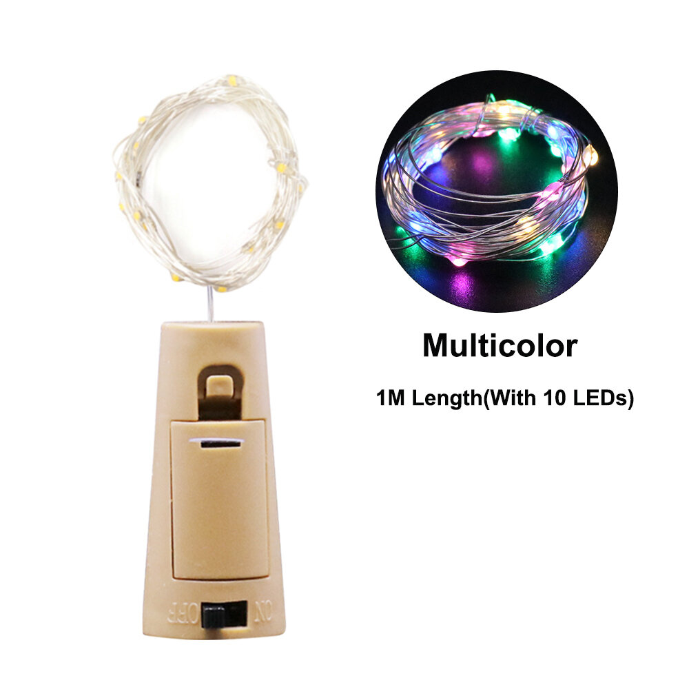 Светодиодная лента Fairy Light из медной проволоки длиной 1 метр с 10 светодиодами в форме пробки для бутылок, стоппер для бутылок, атмосферная лампа для Рождества, праздников, фестивалей, ДИЯ, дома, вечеринок, украшения: теплый белый, белый,