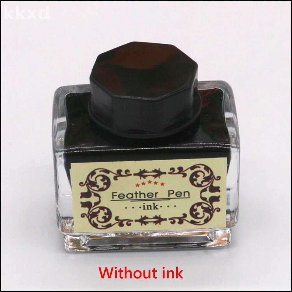 Набор для письма с пером и чернильницей, из нержавеющей стали, серый