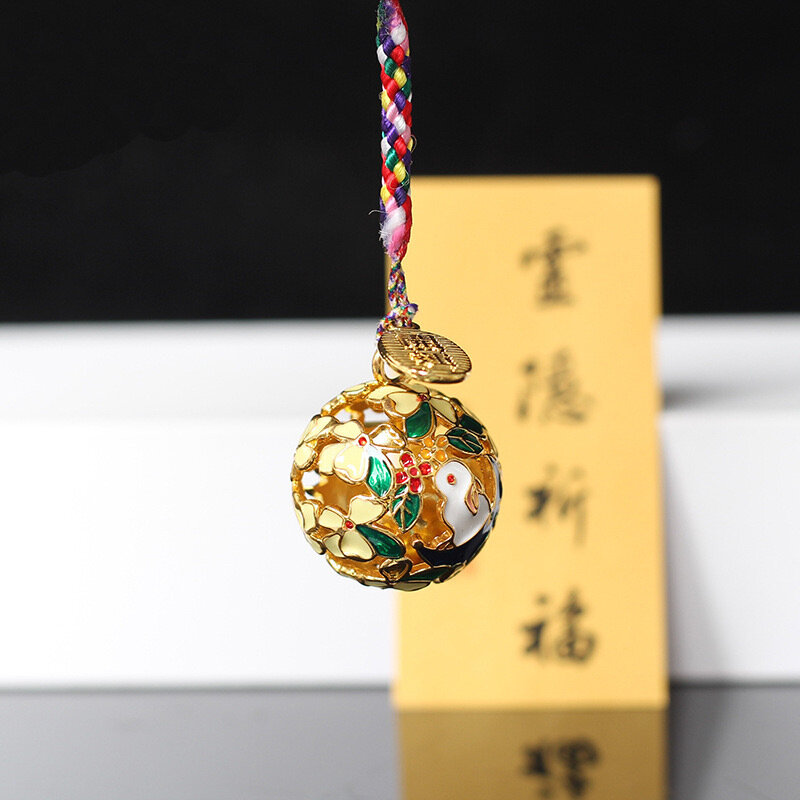 Хит продаж на Xiaohongshu: Эмалевый колокольчик в виде кролика, мечтательный звук воды, цепочка для телефона, мультяшный 3D подвеска в виде счастливого мешочка