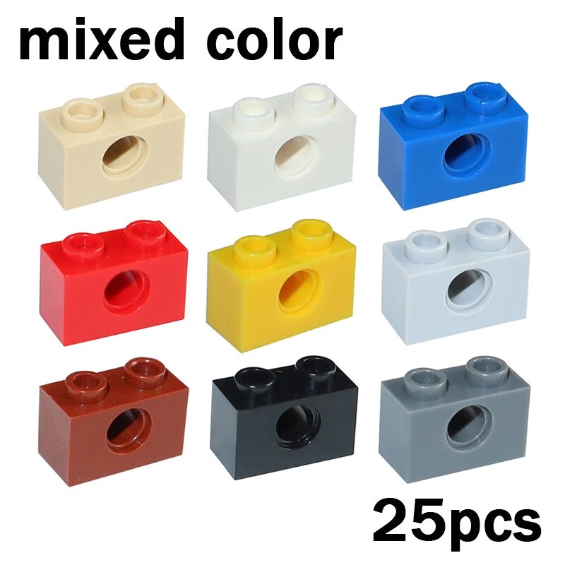 Блочный конструктор Bedi Yumy 1x2 с отверстием 3700 mixed-colours